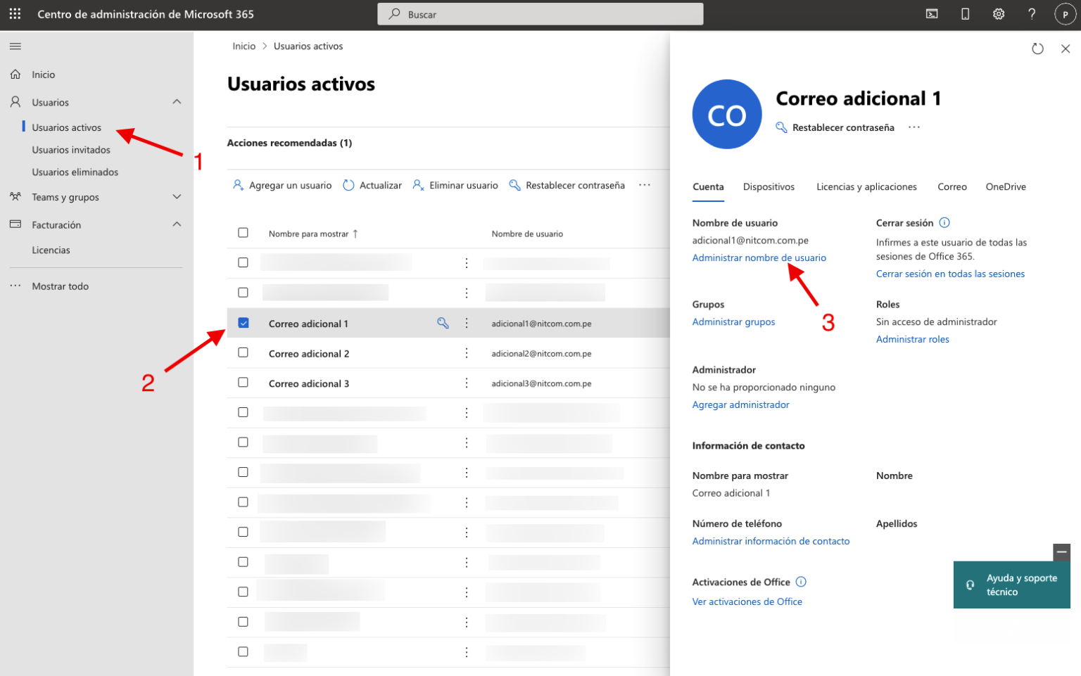 Cambiando el nombre de un correo en el correo Microsoft