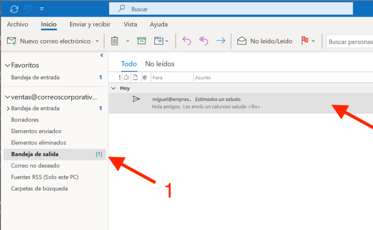 Ver los correos ENVIADOS en Outlook ¿Dónde están?