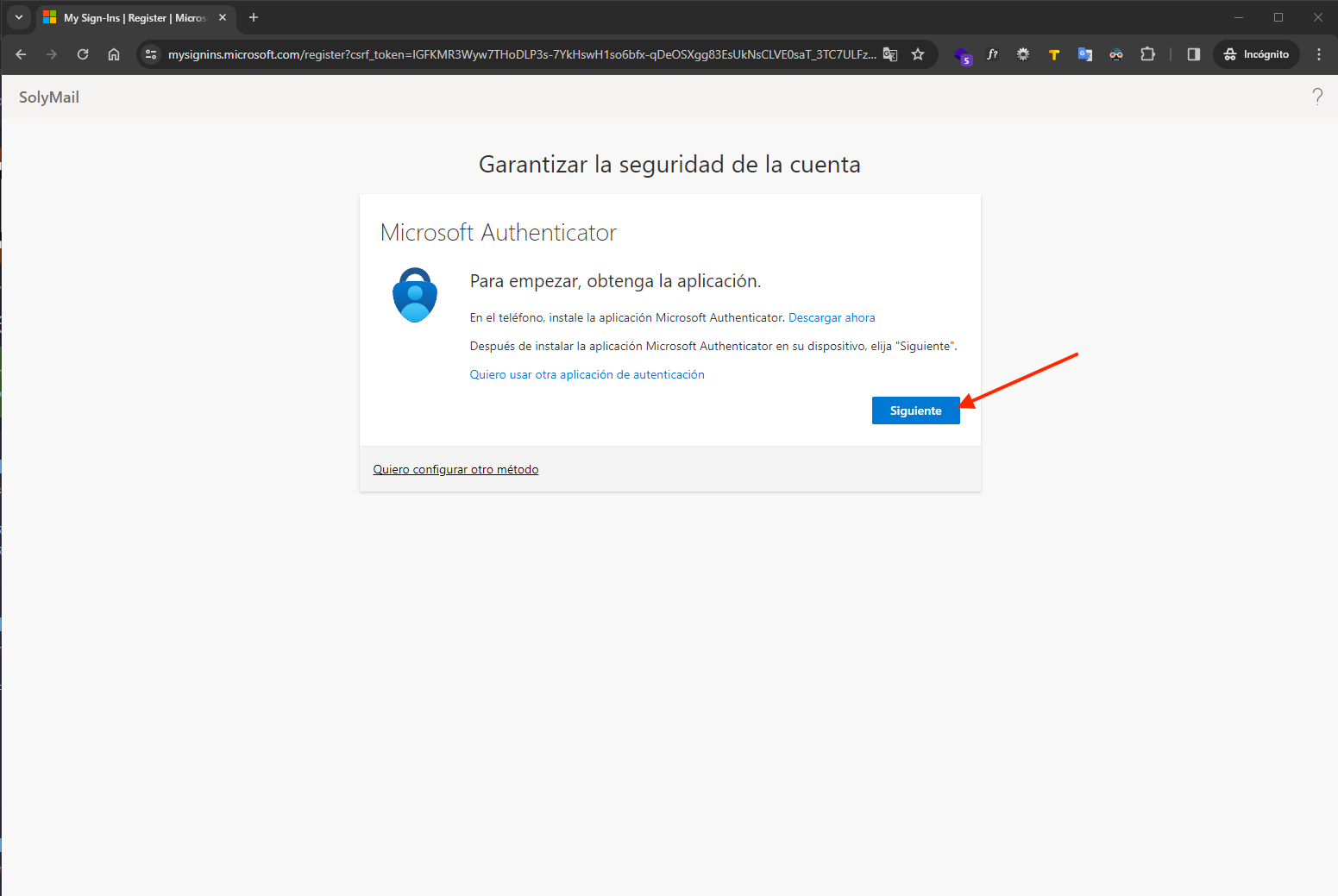 Configurar Microsoft Authenticator en mi correo "Microsoft 365"